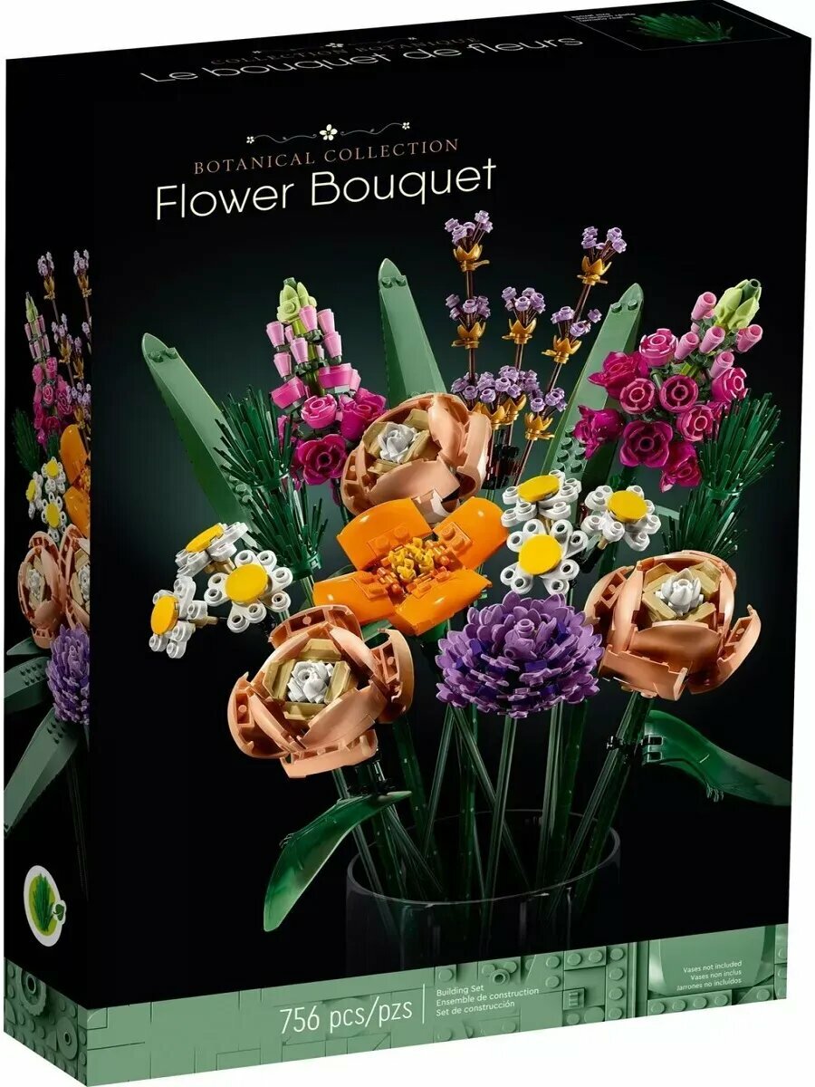 Конструктор Flowers "Букет цветов" 756 деталей 19005, Подарок