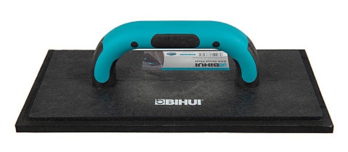 Терка строительная BIHUI / Бихай CFES11 для нанесения цементной затирки, из полиуретана, черная, 280x140x9мм / инструменты для ремонта