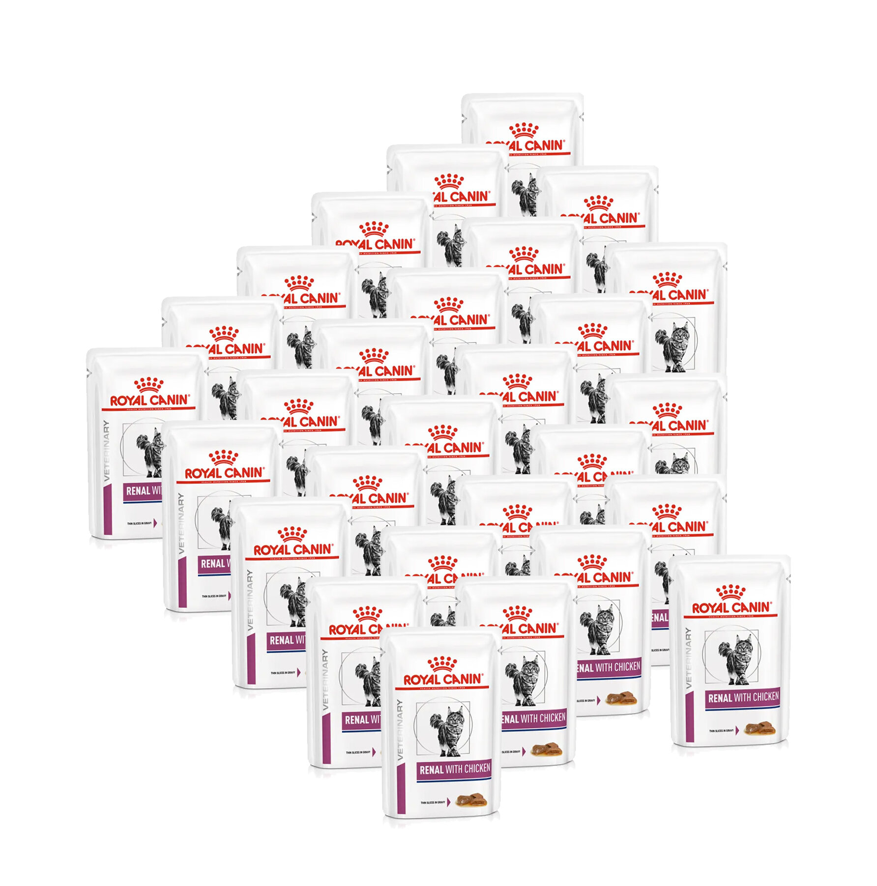 Royal Canin Renal With Chicken влажный корм для взрослых кошек для поддержания функции почек с курицей, кусочки в соусе, в паучах - 85 г x 28 шт.