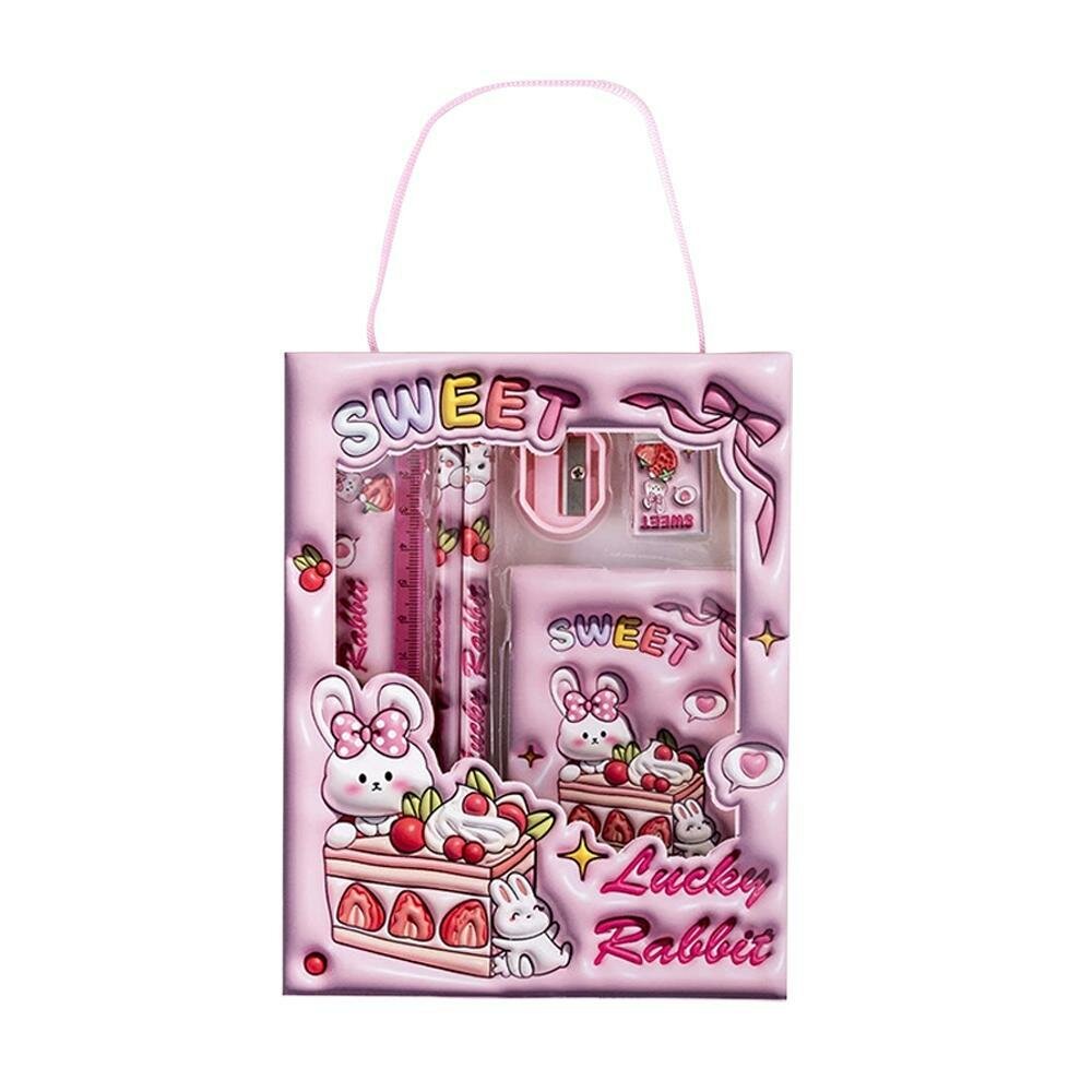 Набор канцтоваров для учебы, милый дизайн, все необходимое для школы и детского сада в одном чемоданчике