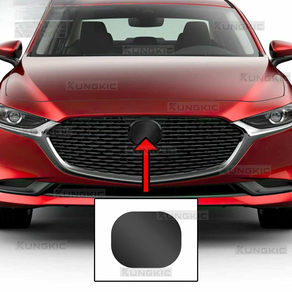 Для Mazda 3 2019-2025, передняя эмблема, предварительно вырезанная темная дымчатая TPU PPF защитная пленка, антицарапинное внешнее аксессуарное оформление.