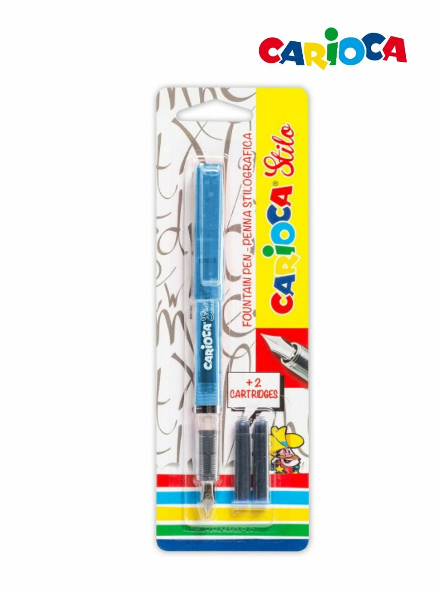 CARIOCA Stilo ручка перьевая + 2 сменных картриджа, Синие чернила 42303