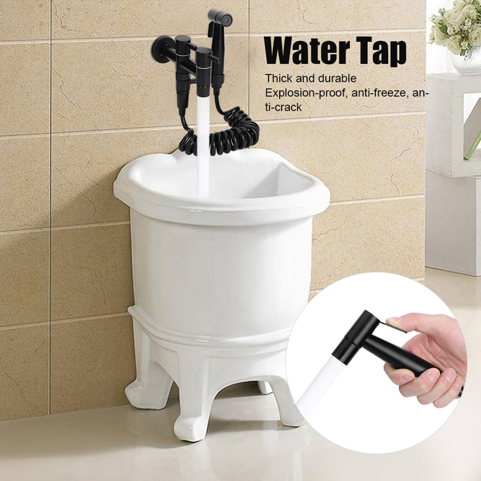 Швабра G1/2 дюйма из нержавеющей стали, смеситель для бассейна, комплект водопроводного крана с 1 входом и 2 выходами, черный