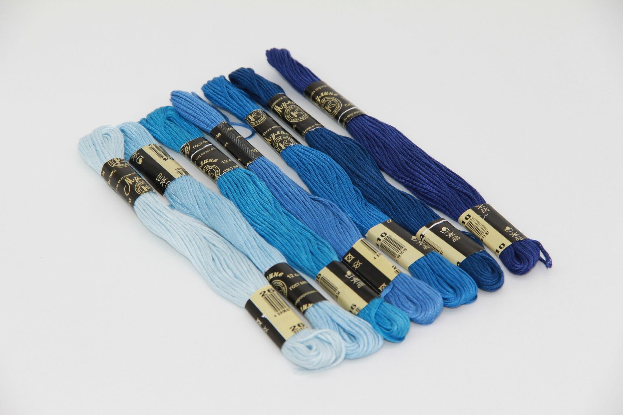 Нитки вышивальные Мулине 10м Набор 7шт "Цветик-семицветик" (№6 синий)