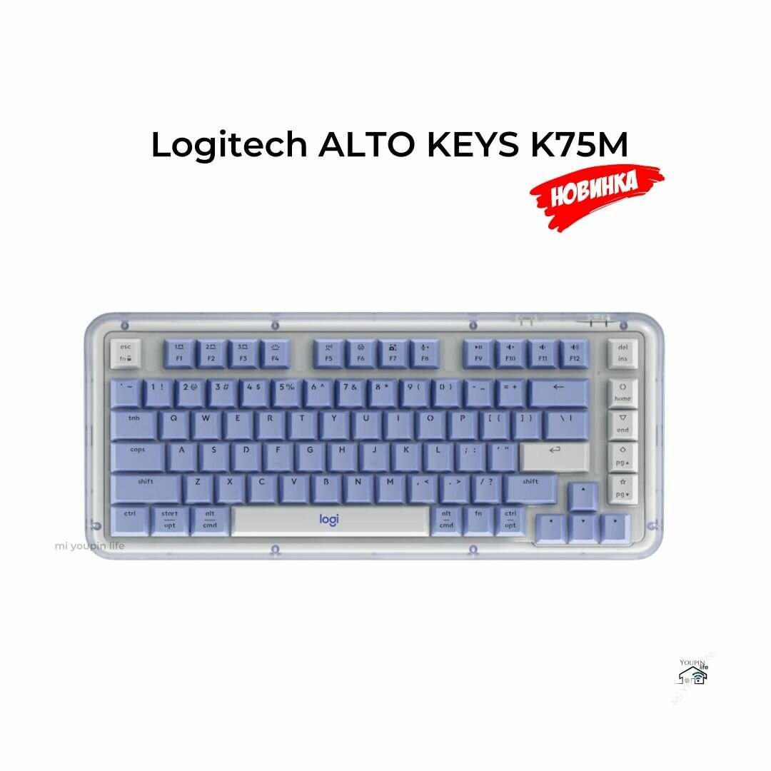 Клавиатура беспроводная Logitech Alto Keys K75M белый/синий