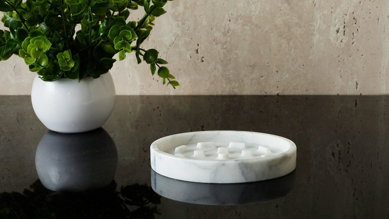 Мыльница для ванной MargoS из мрамора Bianco Carrara