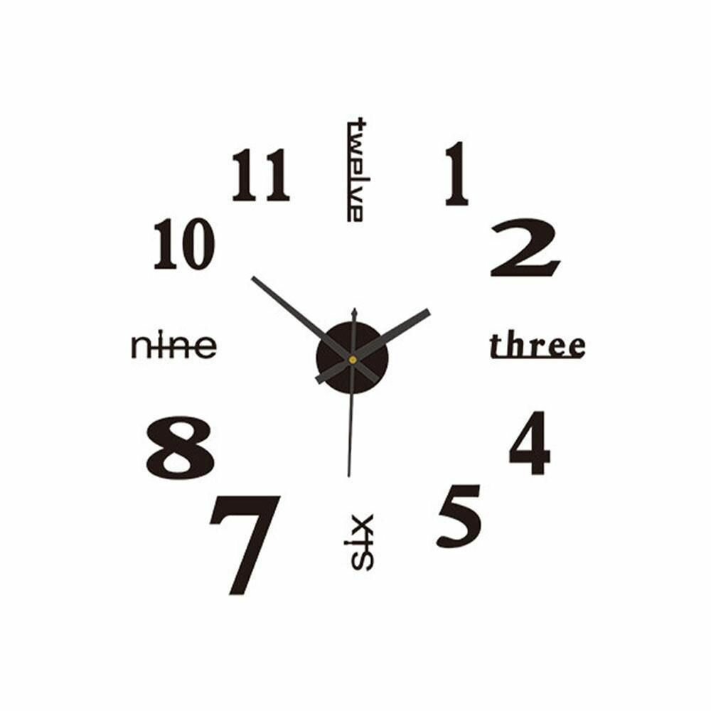 Безрамные DIY 3D зеркальные настенные часы для домашнего офиса Декор