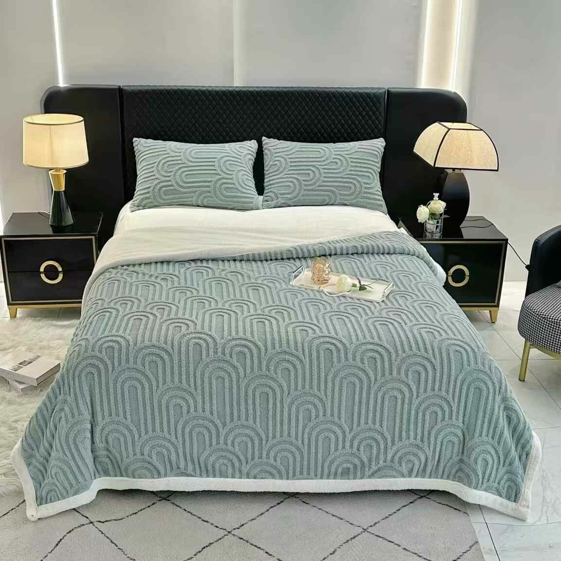 Плед , Кашемир, Микровелюр, 200 см х 230 см，Универсален для всех сезонов