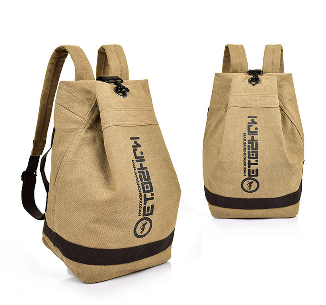 Рюкзак котомка баул торба с боковой ручкой, из брезента хаки 45*27*22 см спортивный для путешествий