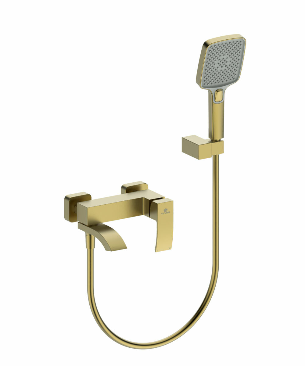 Смеситель однорычажный для ванны с душем от бренда Ganzer GZ44131-S матовое золото