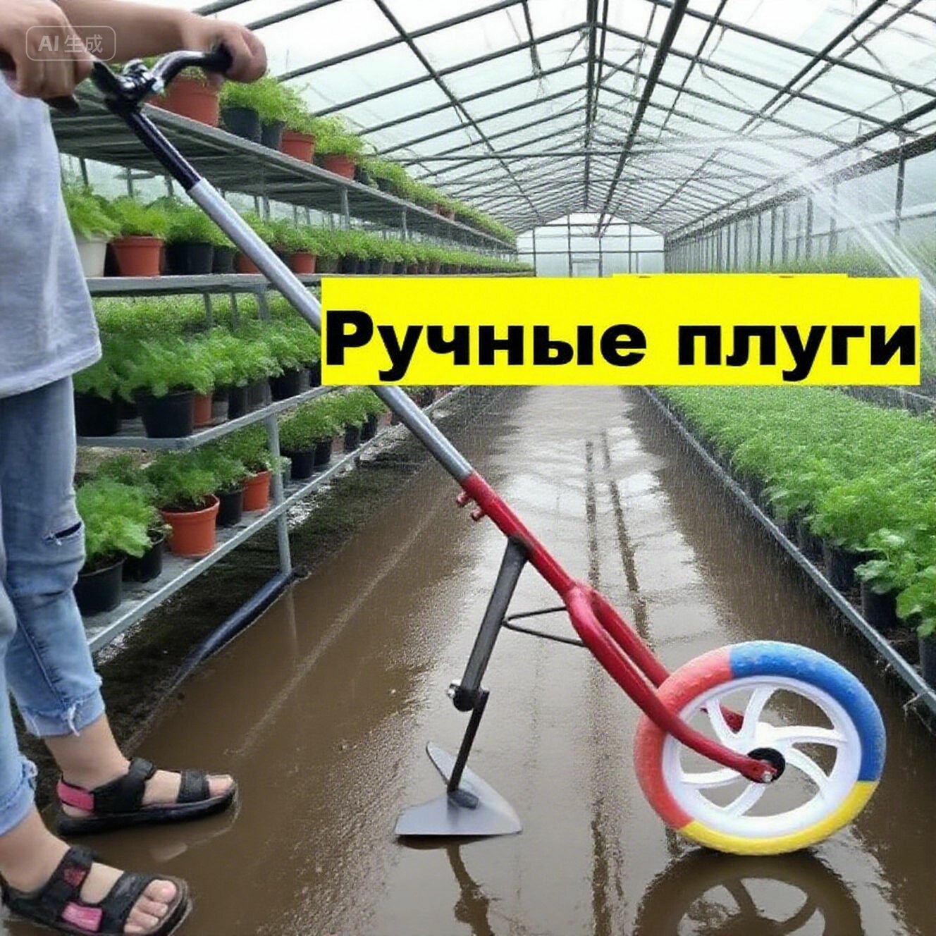 Культиватор ручной, стальные зубья, ширина 21 см, длина 105 см, серебристый