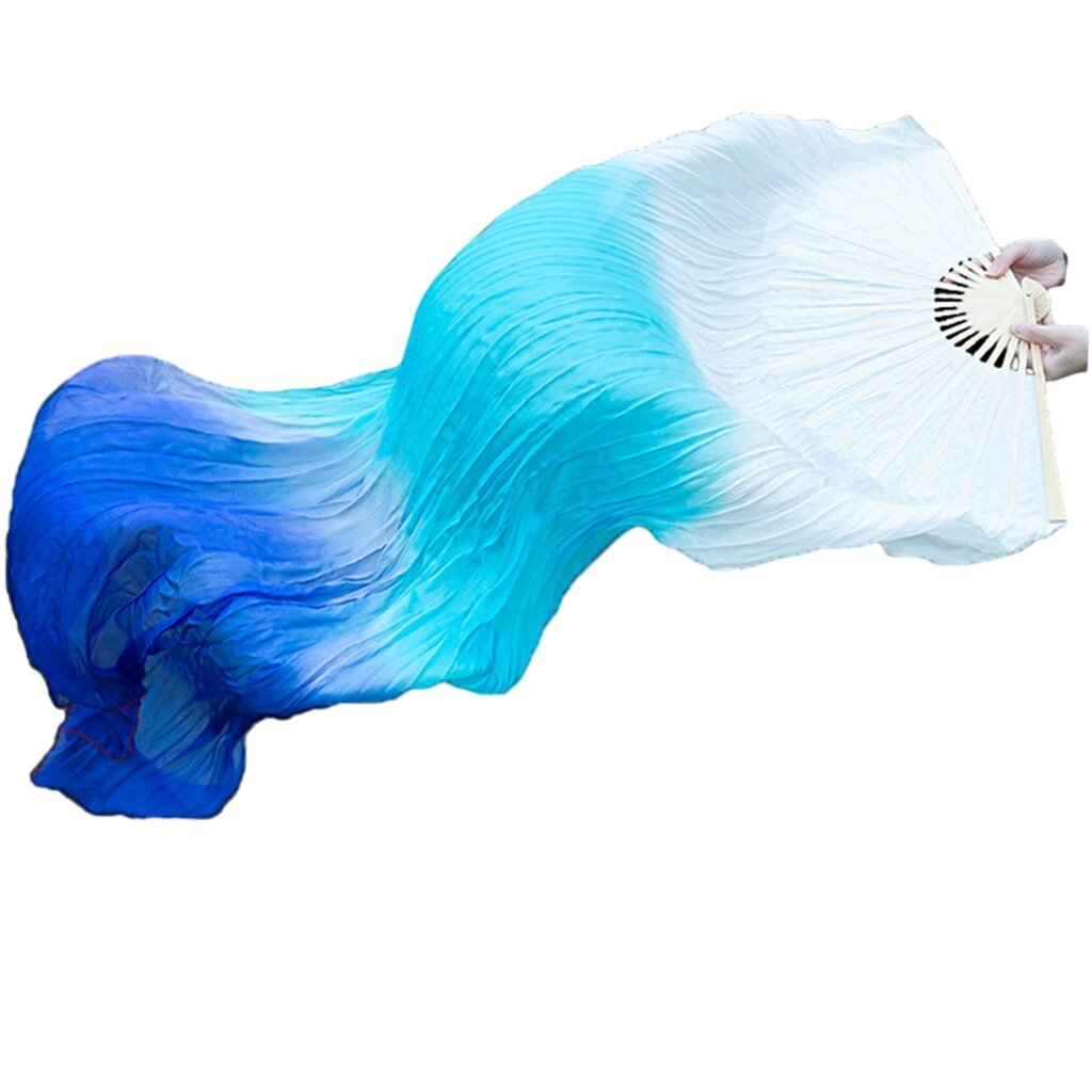 Легкий веер для танца живота из искусственного шелка, гибкий бамбуковый длинный веер для выступлений и тренировок