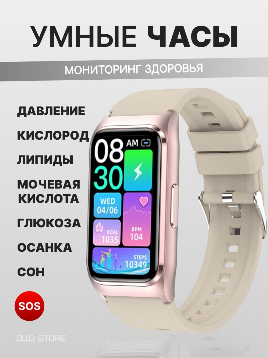 New 2025! Умные смарт часы с измерение глюкозы, давления, жиров.