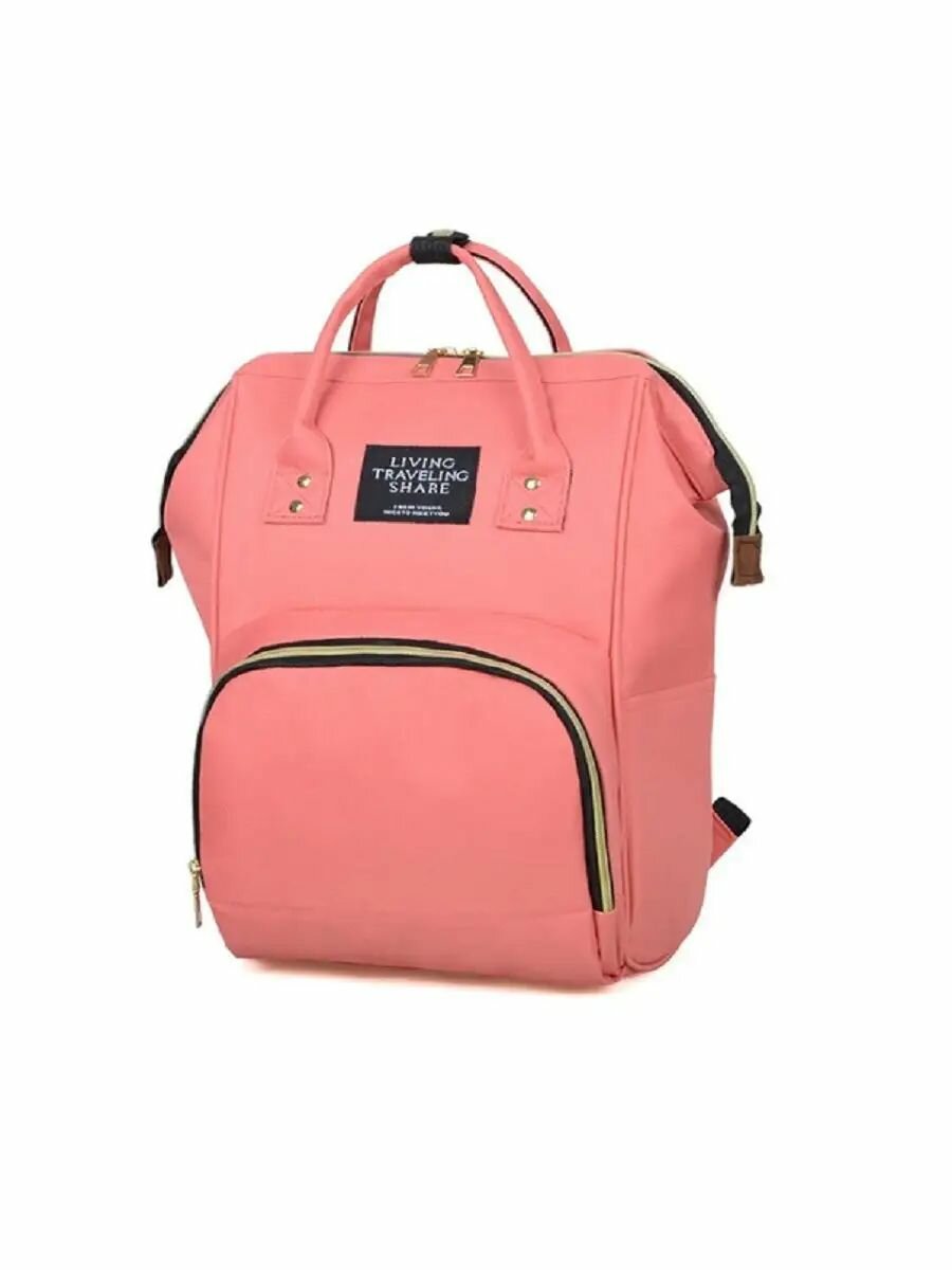Рюкзак-сумка , розовый, для мамы, влагостойкий, с термокарманами, USB