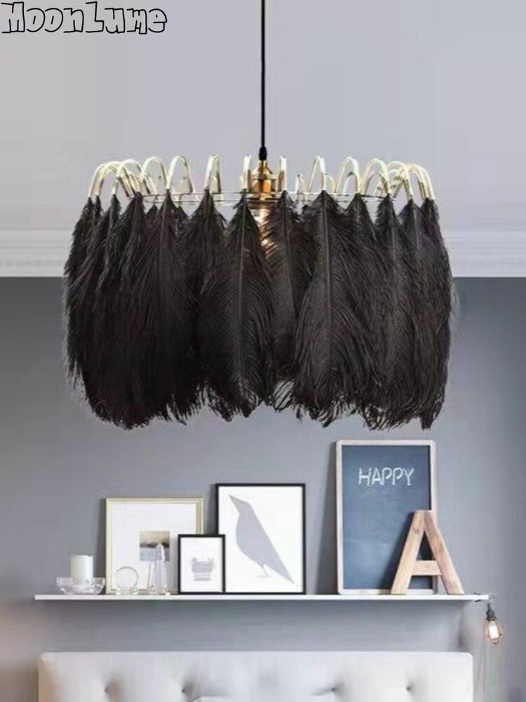 Легкая роскошная люстра из перьев