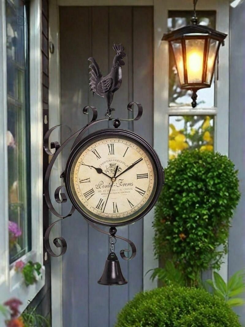 Настольные каминные часы из кованого железа с древнеримскими цифрами, двусторонние, для интерьера дома и офиса