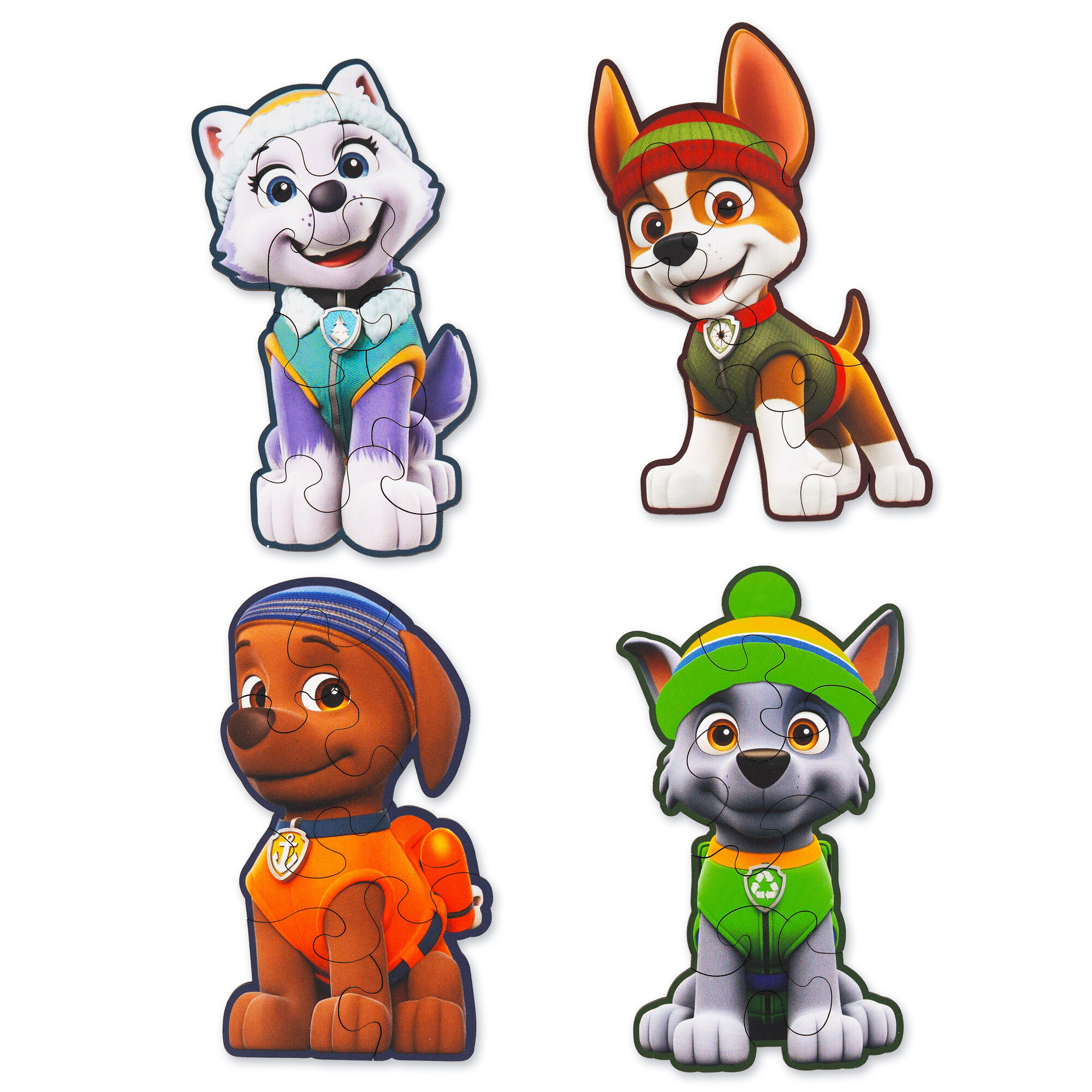 Деревянные пазлы для детей и малышей/Зимний патруль/развивающая игра/головоломка