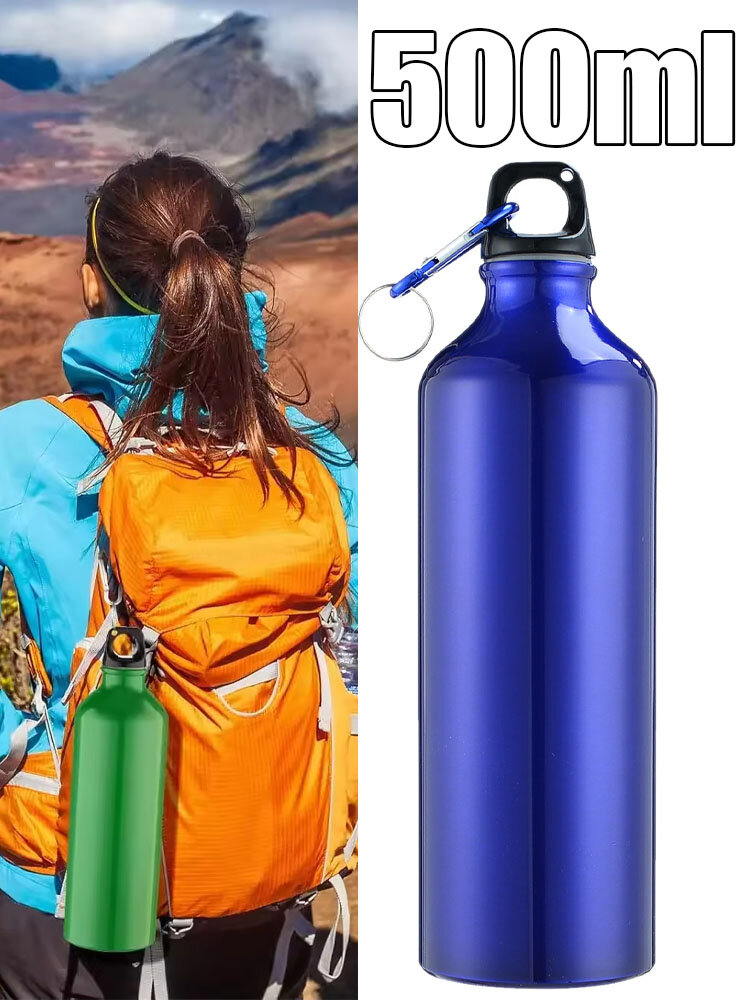 Большая алюминиевая фляга для воды Вместительная спортивная бутылка для активного отдыха
