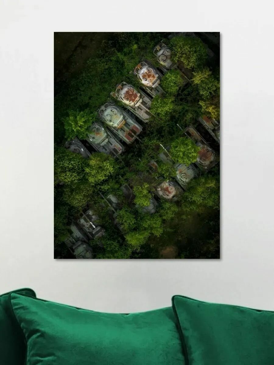 Картина на стену "Танковое кладбище" 30х40см 1шт.