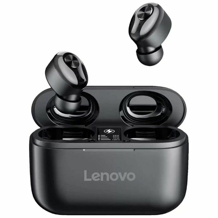 Наушники беспроводные Lenovo HT18, TWS, вакуумные, микрофон, BT 5.0, 40,1000 мАч, черные
