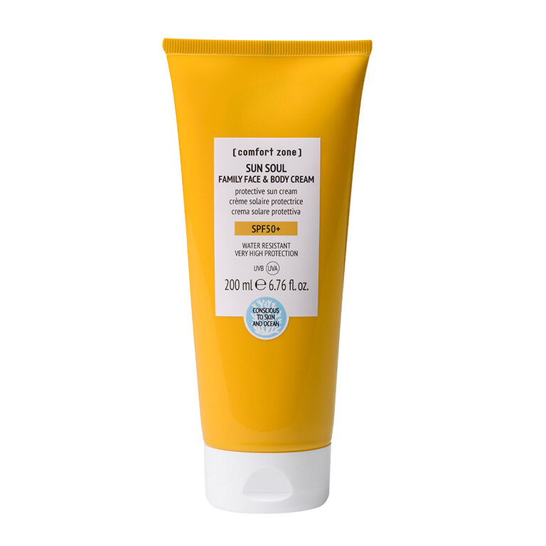 COMFORT ZONE SUN SOUL FAMILY FACE & BODY CREAM SPF50+ Солнцезащитный водостойкий крем для взрослых и детей SPF50+ 200 мл