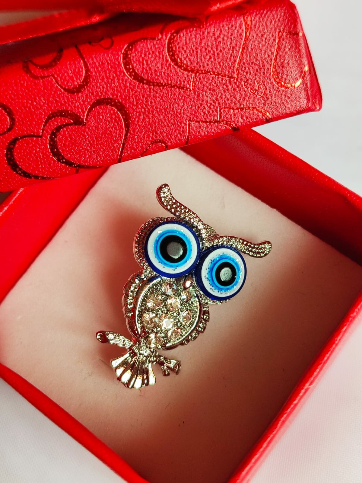 Славянский оберег, брошь, кошачий глаз, стразы