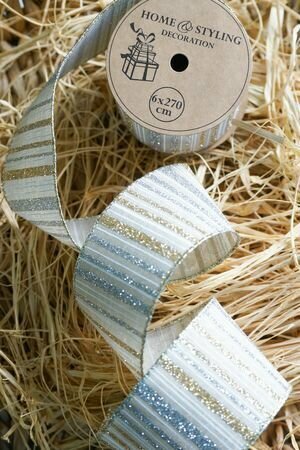 Декоративная лента тессиле: сверкающие линии, текстиль, 270х6 см, Koopman International XX1850640-5