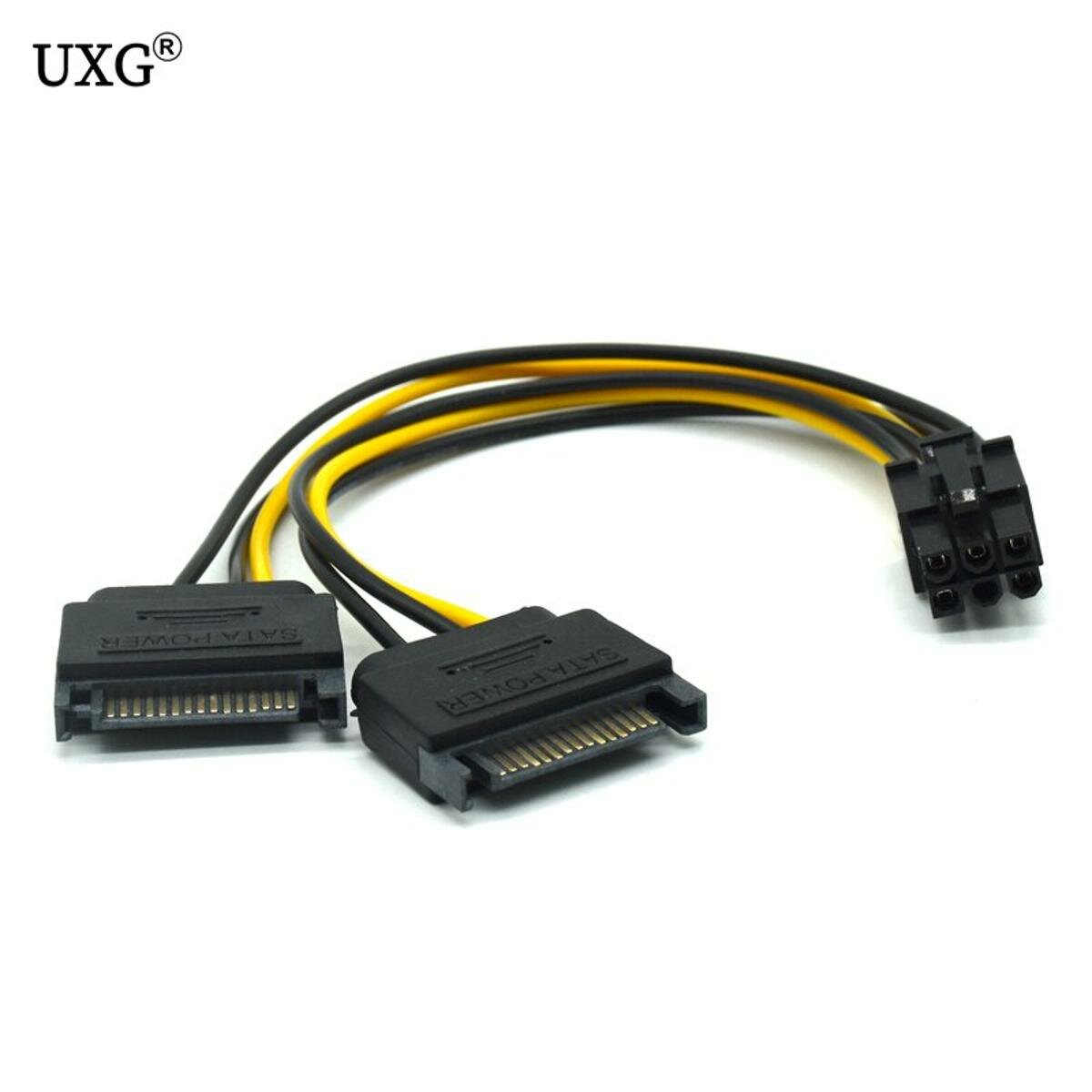 6-контактный штекер на двойной SATA 15-контактный штекерный адаптер Двойной SATA 15-контактный штекер M на PCI-e 6-конта