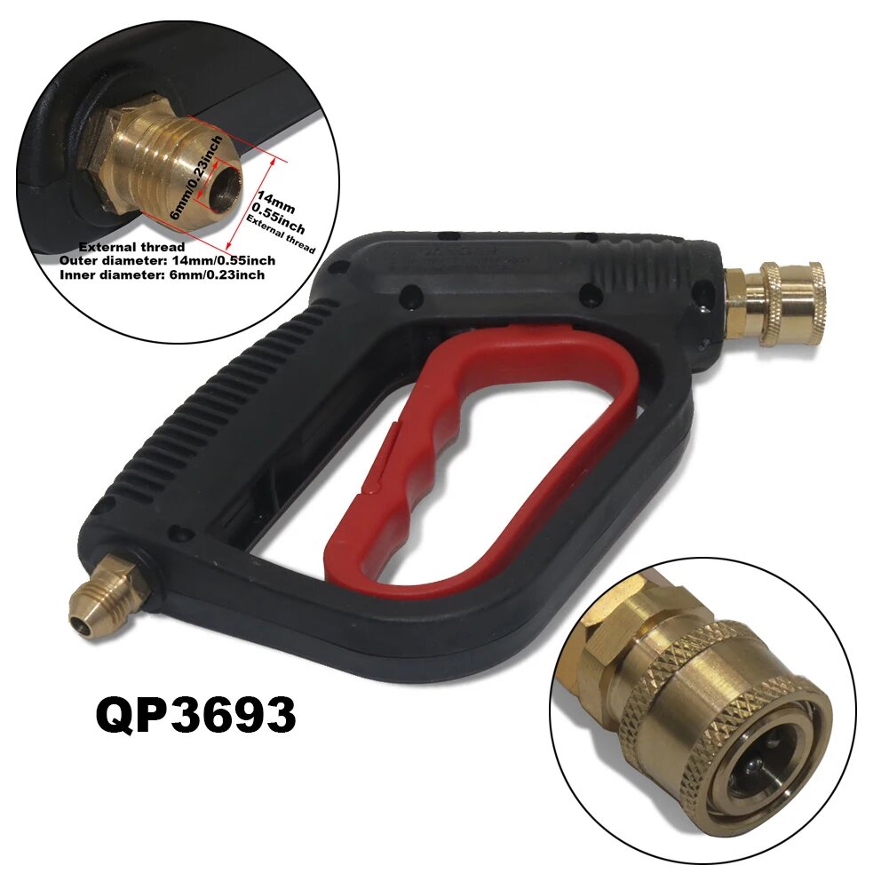 Портативный водяной пистолет высокого давления, регулируемая Машина для мойки автомобиля, быстроразъемный короткий водяной пистолет, насадка, водяной пистолет для пены, QP3693
