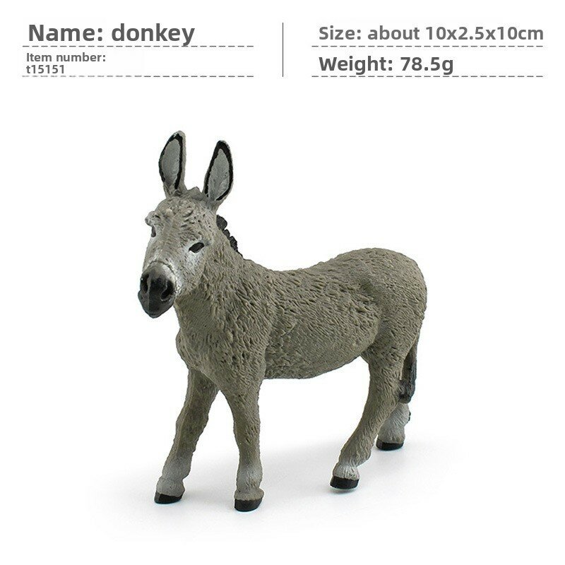 Pvc фигурка животное ослик набор статичный дизайн для детского образовательного развлечения ослик a