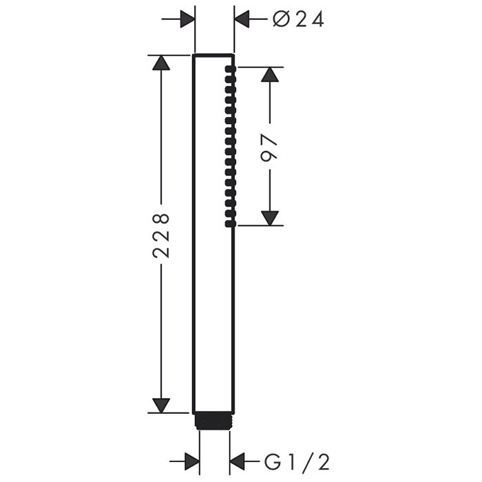 Hg pulsify ручной душ-"палочка" 100 1jet ecosmart, хром 24125000 Hansgrohe