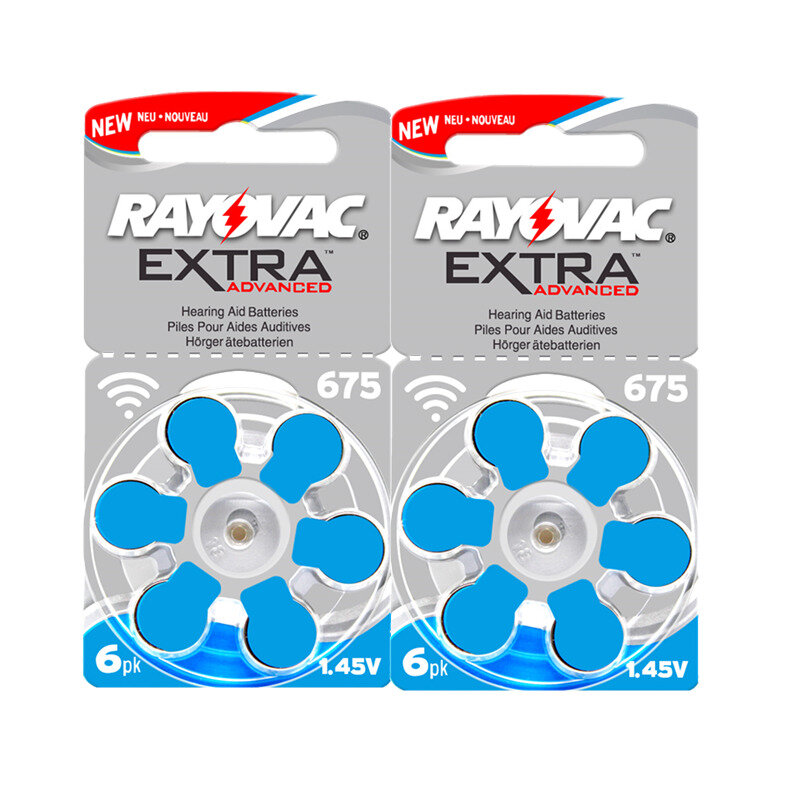 Батарейки RAYOVAC Extra 675 A675 (PR44) для слухового аппарата, 2 блистер (12 батареек)