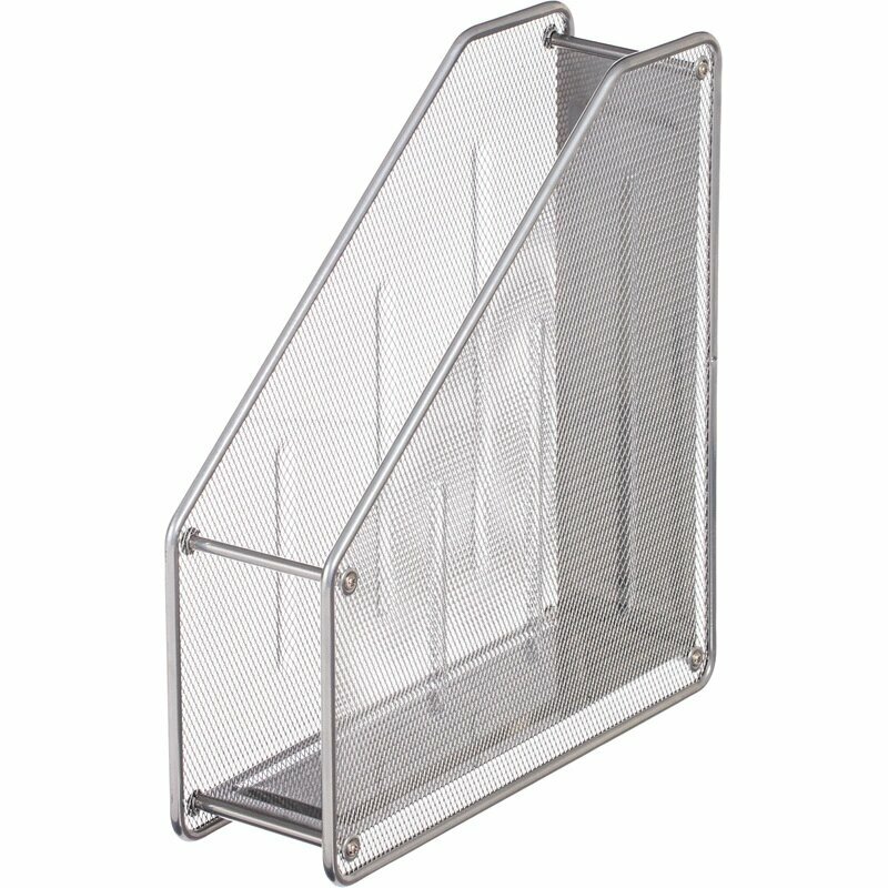 Лоток вертикальный Комус 85мм сборный металл сетка 315х85х290мм серебристый