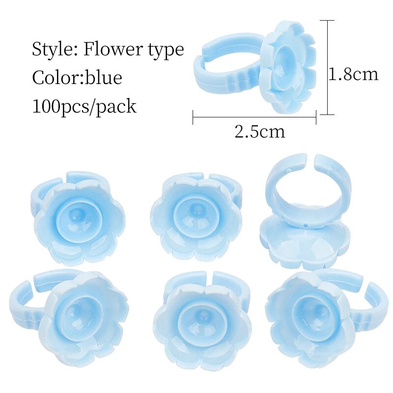 Одноразовые кольца-держатели для клея для накладных ресниц myaokue-up AA224-15