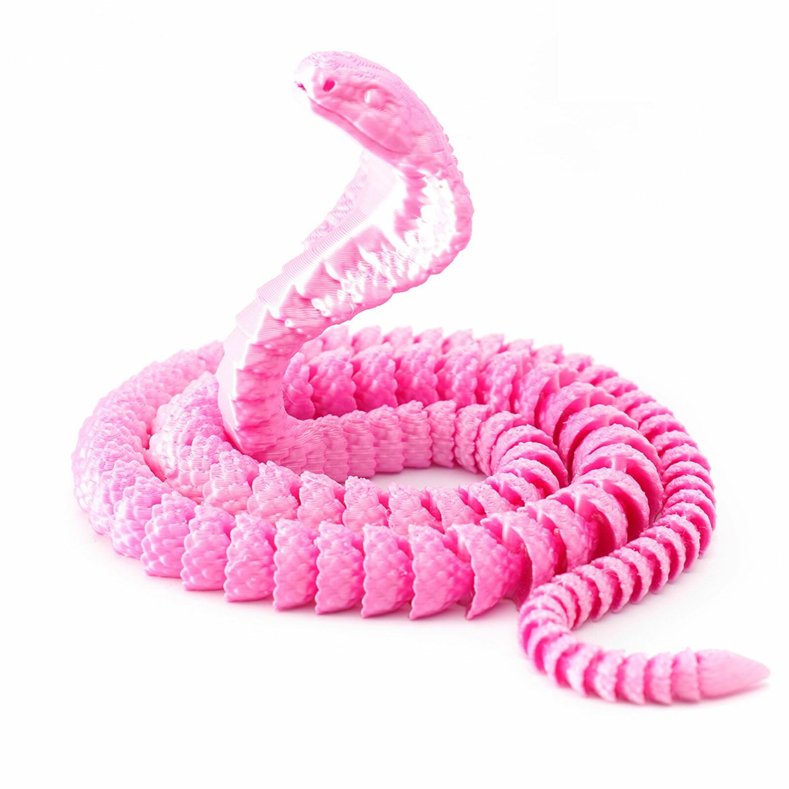 3D-печатная модель шарнирной змеи кобры 25 см