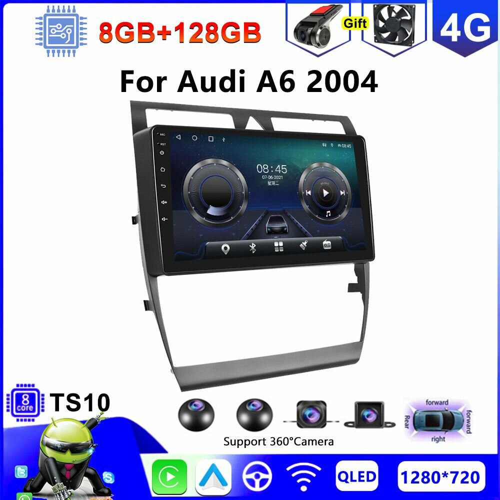 Тачскрин для автомагнитолы 2 дин Андроид for Ауди А6/Audi A6 C5 1997-2004 S6 2 1999-2004 Android Auto-Carplay Gps навигатор-Мультимедиа автомабиля