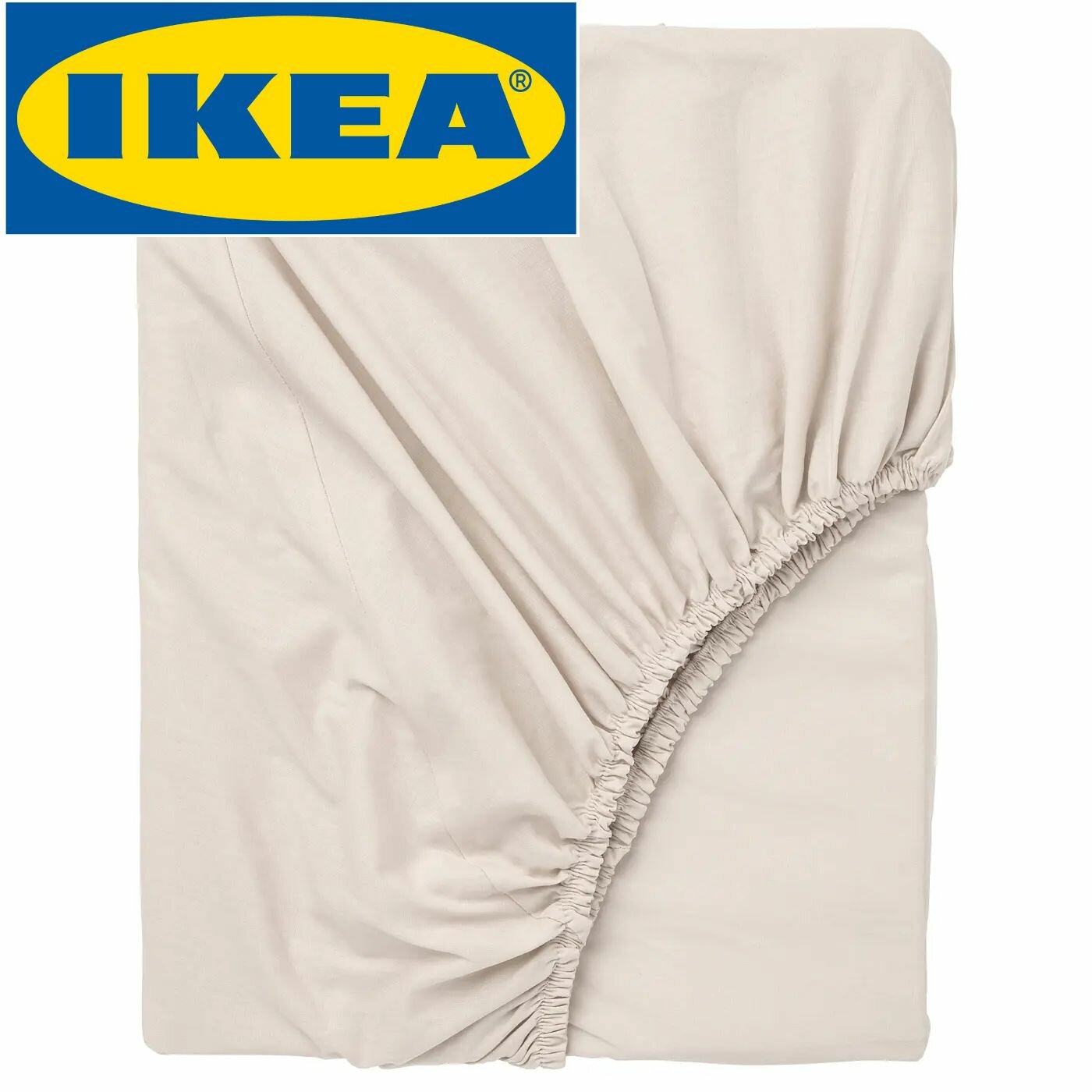 Пододеяльник DVALA IKEA, Натуральный хлопок 100%, Светло-бежевый 180x200 см