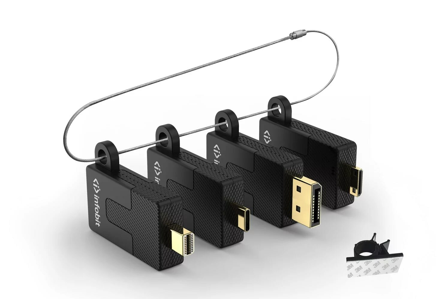 Кольцо [iCable AR11] с переходниками: DP, Mini DP, Mini HDMI и USB C «папа» на HDMI «мама», поддержка 4K30