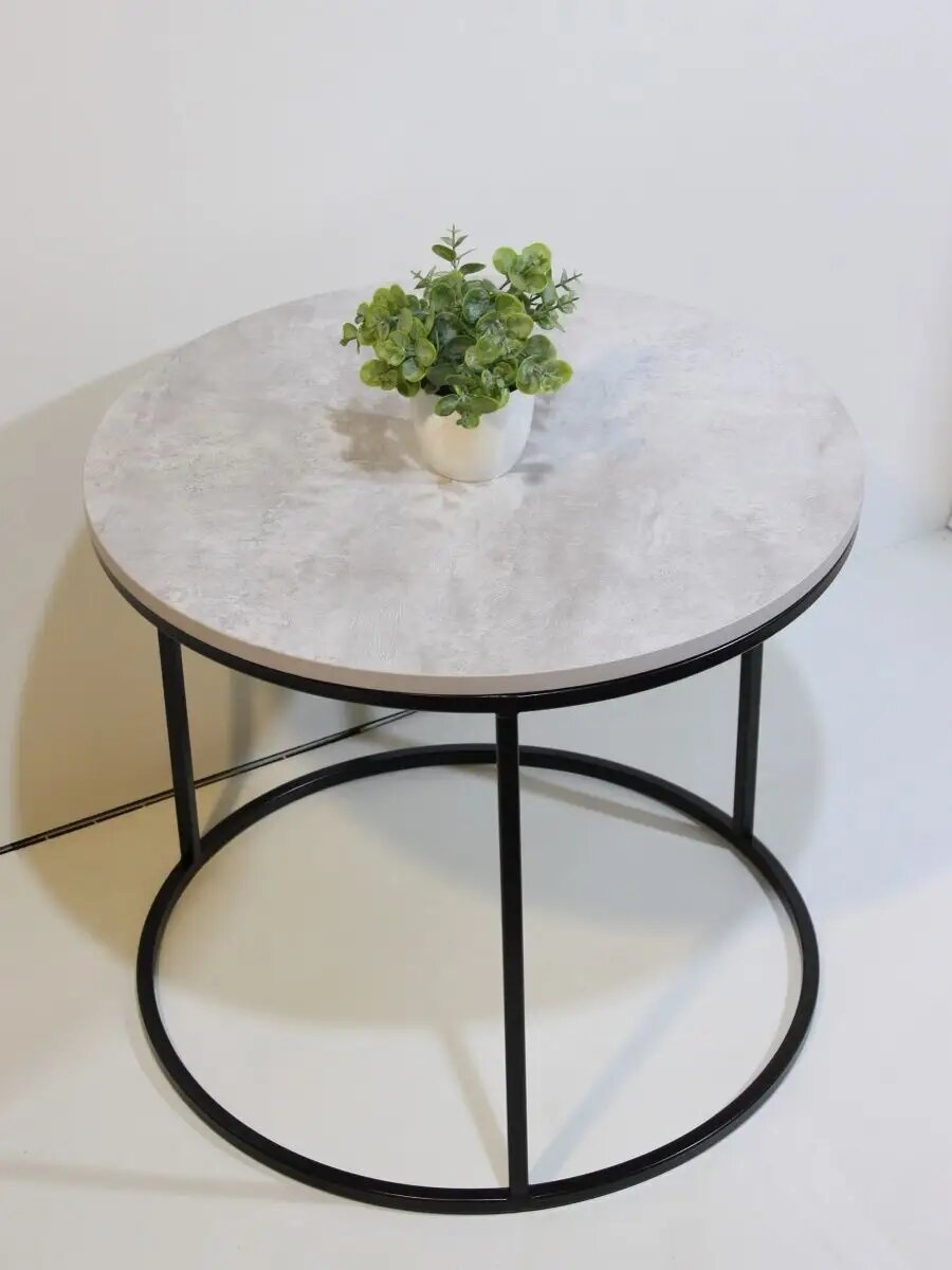 Журнальный стол икеа, круглый, лофт