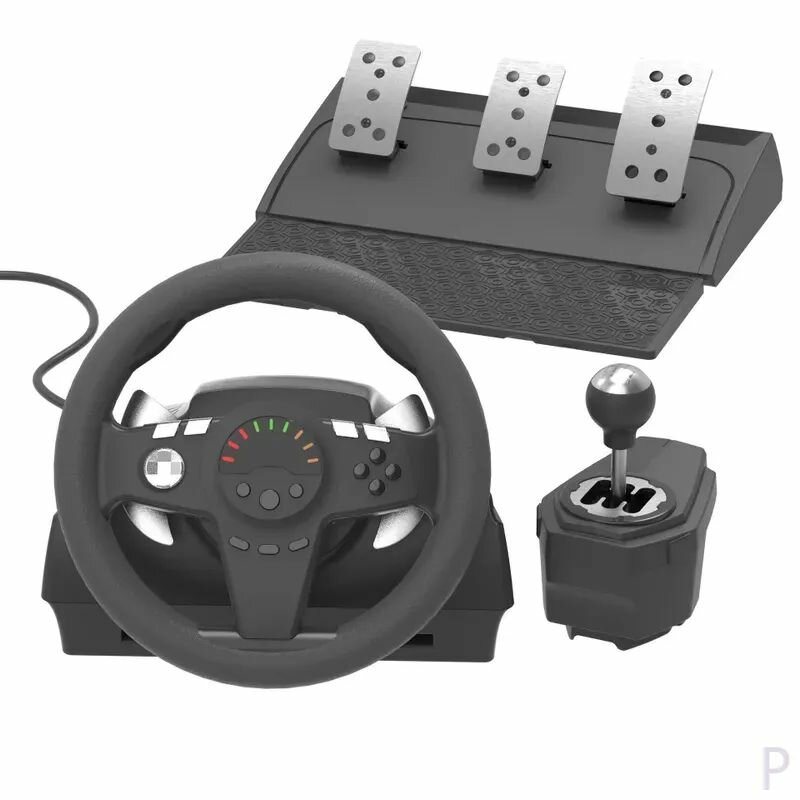 Руль игровой для пк с педалями HS-GT100V1, Три педали