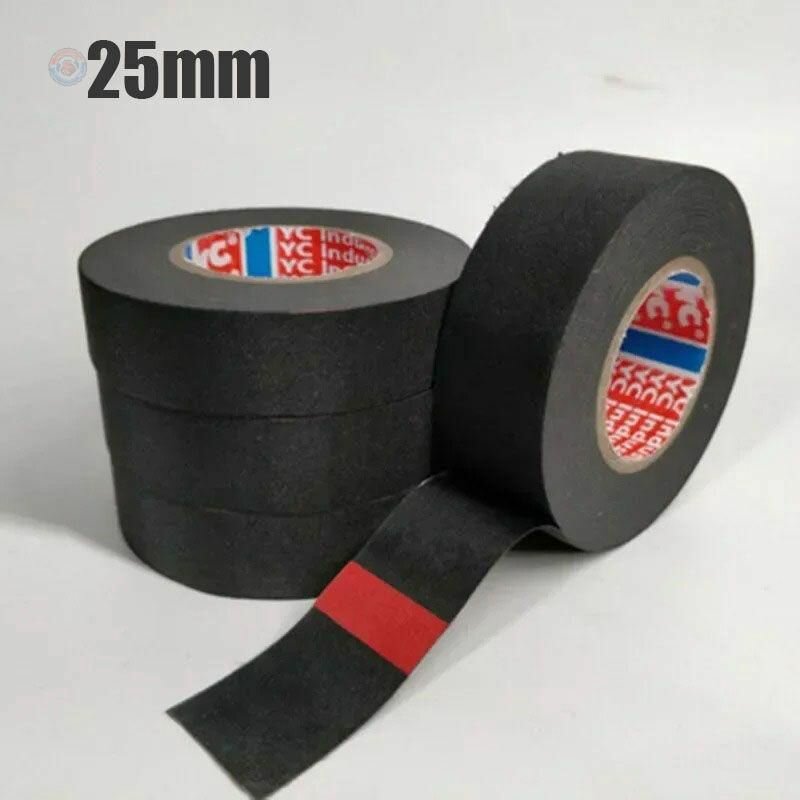 Термостойкая изоляционная лента для автомобильных кабелей, фланель, 15 м, ширина 19 мм, выдерживает 120 C, звуко- и вибропоглощающая, рвётся руками