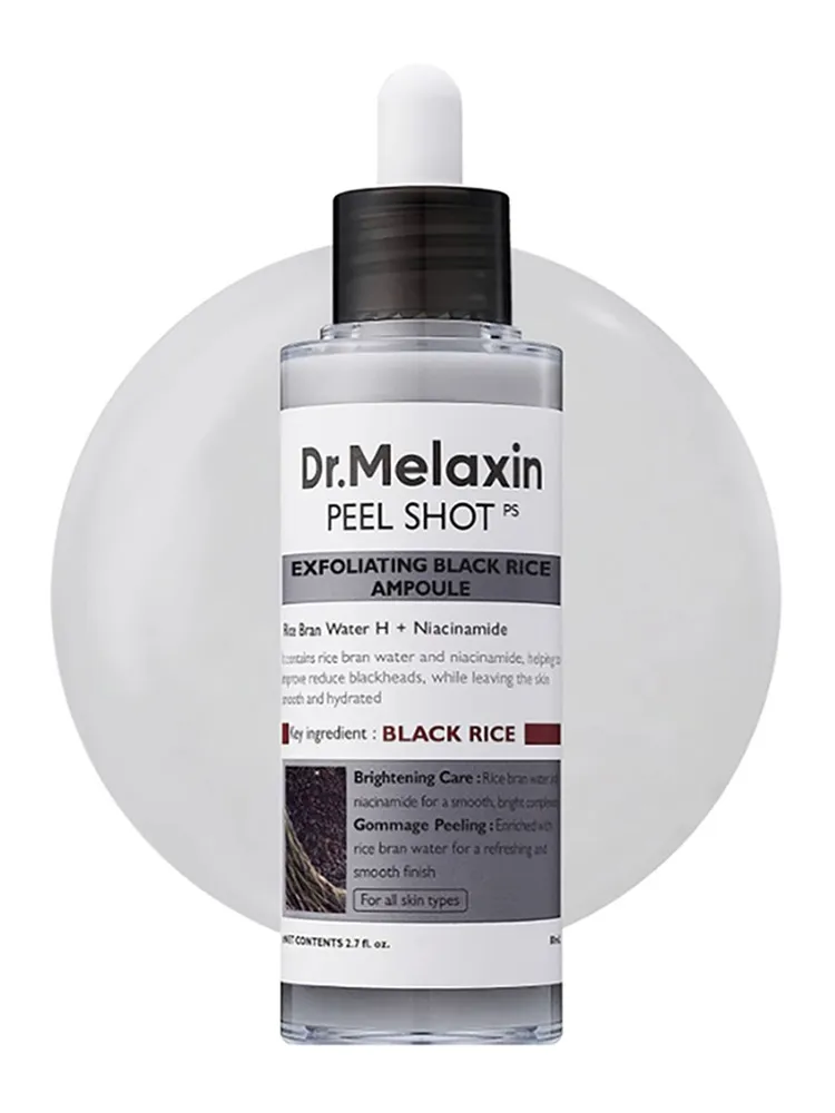 Сыворотка-эксфолиант Dr.Melaxin Peel Shot, для гладкости кожи, с чёрным рисом, 80мл 2 шт.