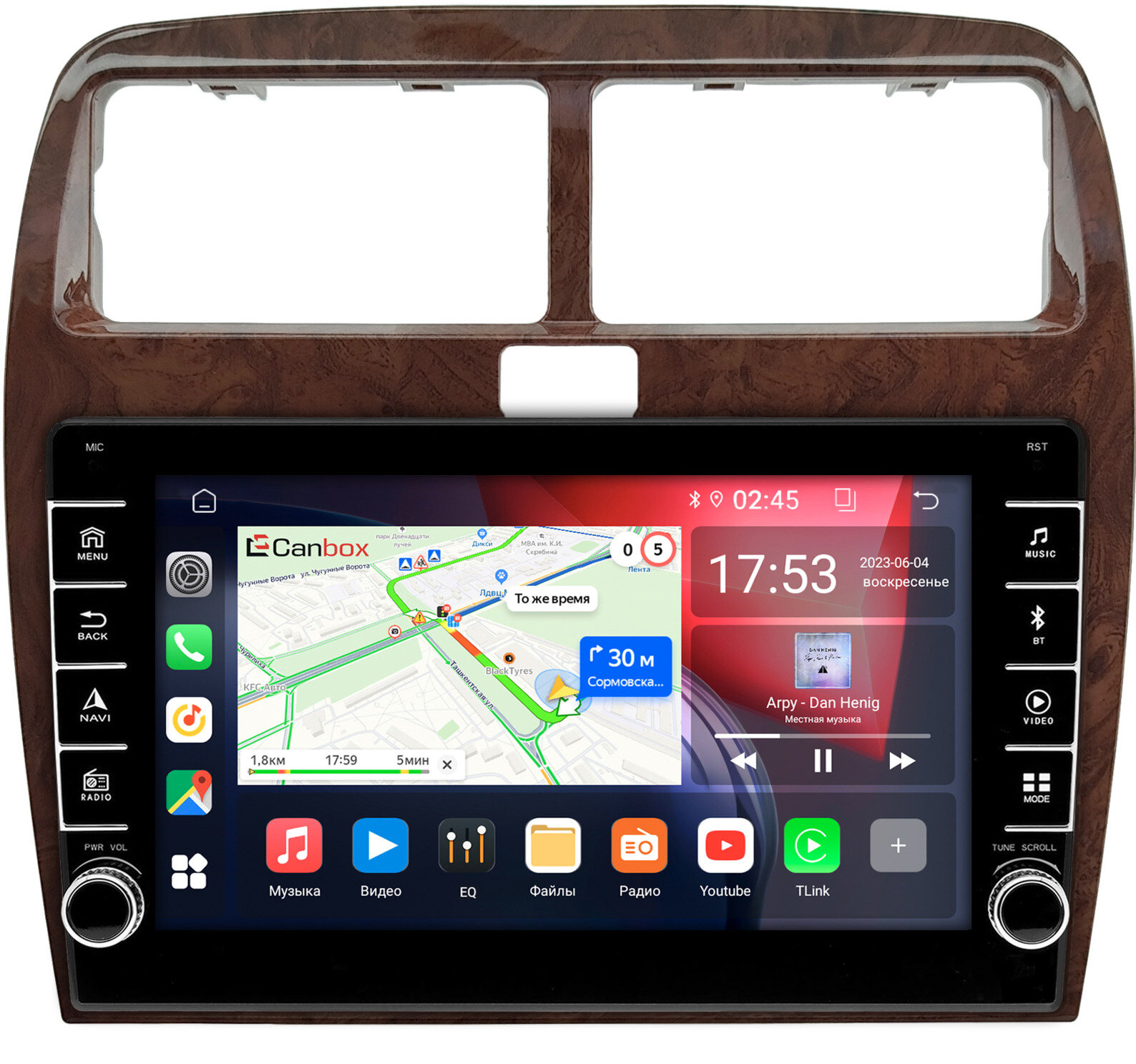 Штатная магнитола Toyota Windom 2 (XV20) 1996-2001 (цвет дерево) Canbox BGTR9-0618 4/64 Android 10 (IPS, DSP, CarPlay)