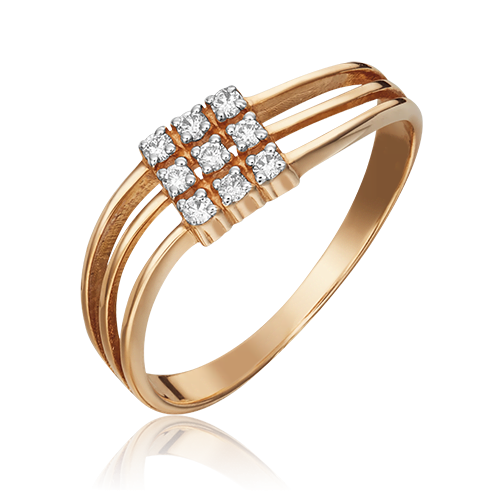 Кольцо, красное золото, 585 проба, бриллиант