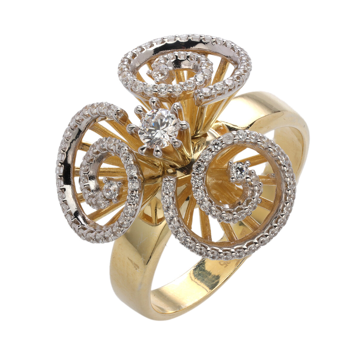 Кольцо, серебро, 925 проба, фианит