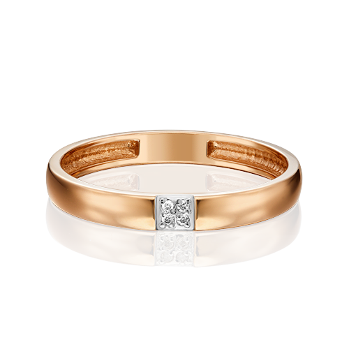 Кольцо, красное золото, 585 проба, бриллиант