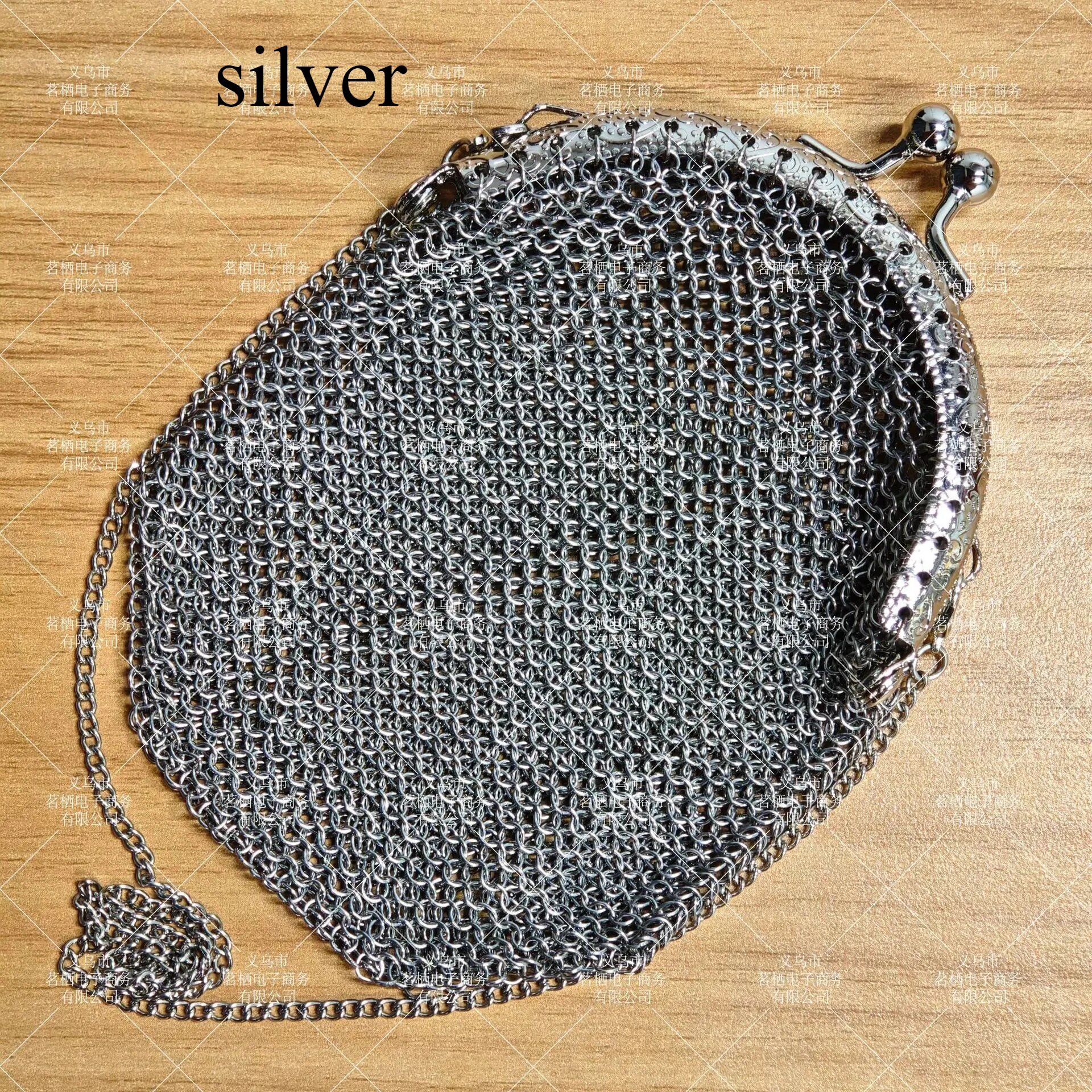 Винтажный серебряный металлический кошелек для монет