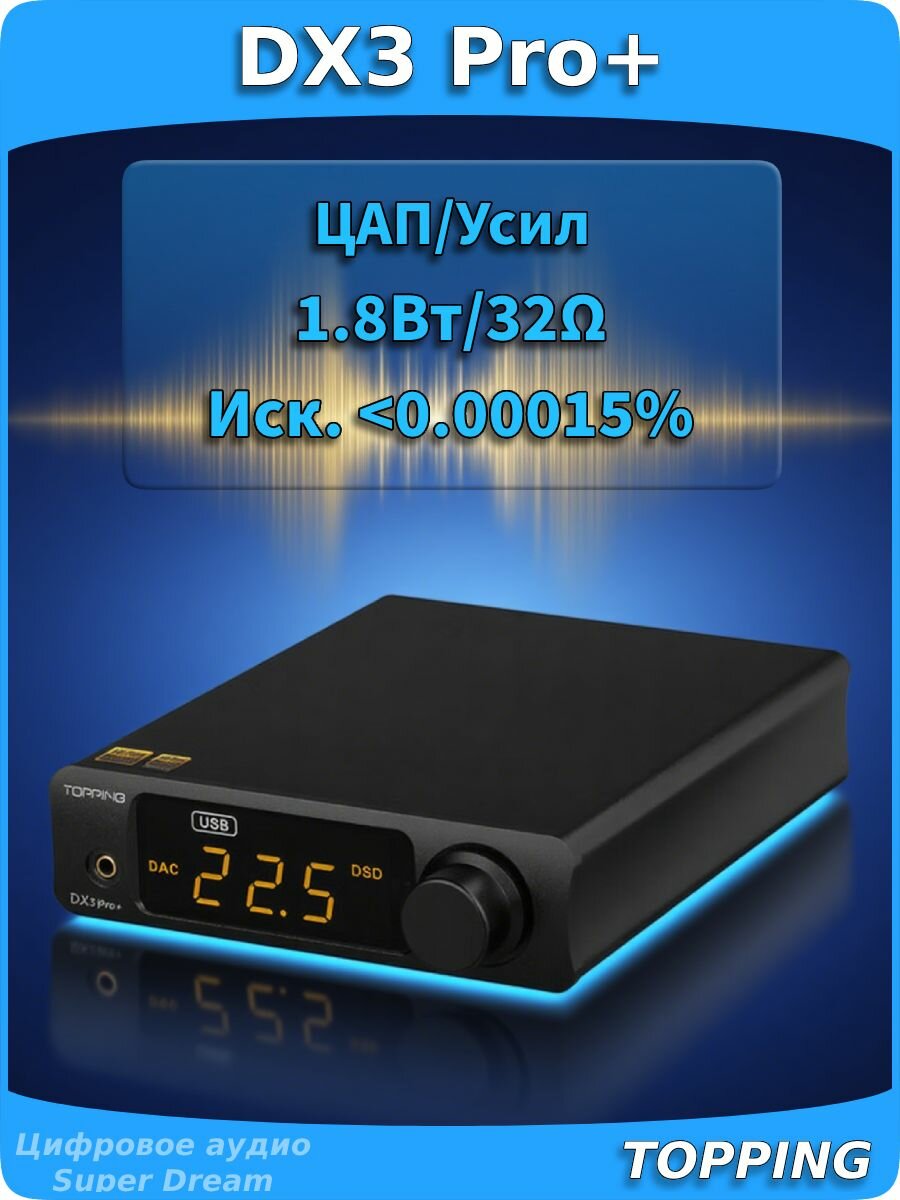 TOPPING DAC & AMP DX3 Pro+ Высокопроизводительный чип ЦАП ES9038Q2M