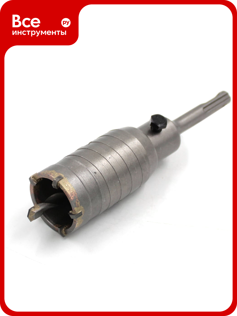 Сверло корончатое по бетону 40 мм, YG8C + переходник SDS-Plus 22х110 мм KUBIS 07-, бетоне, режиме ударного сверления