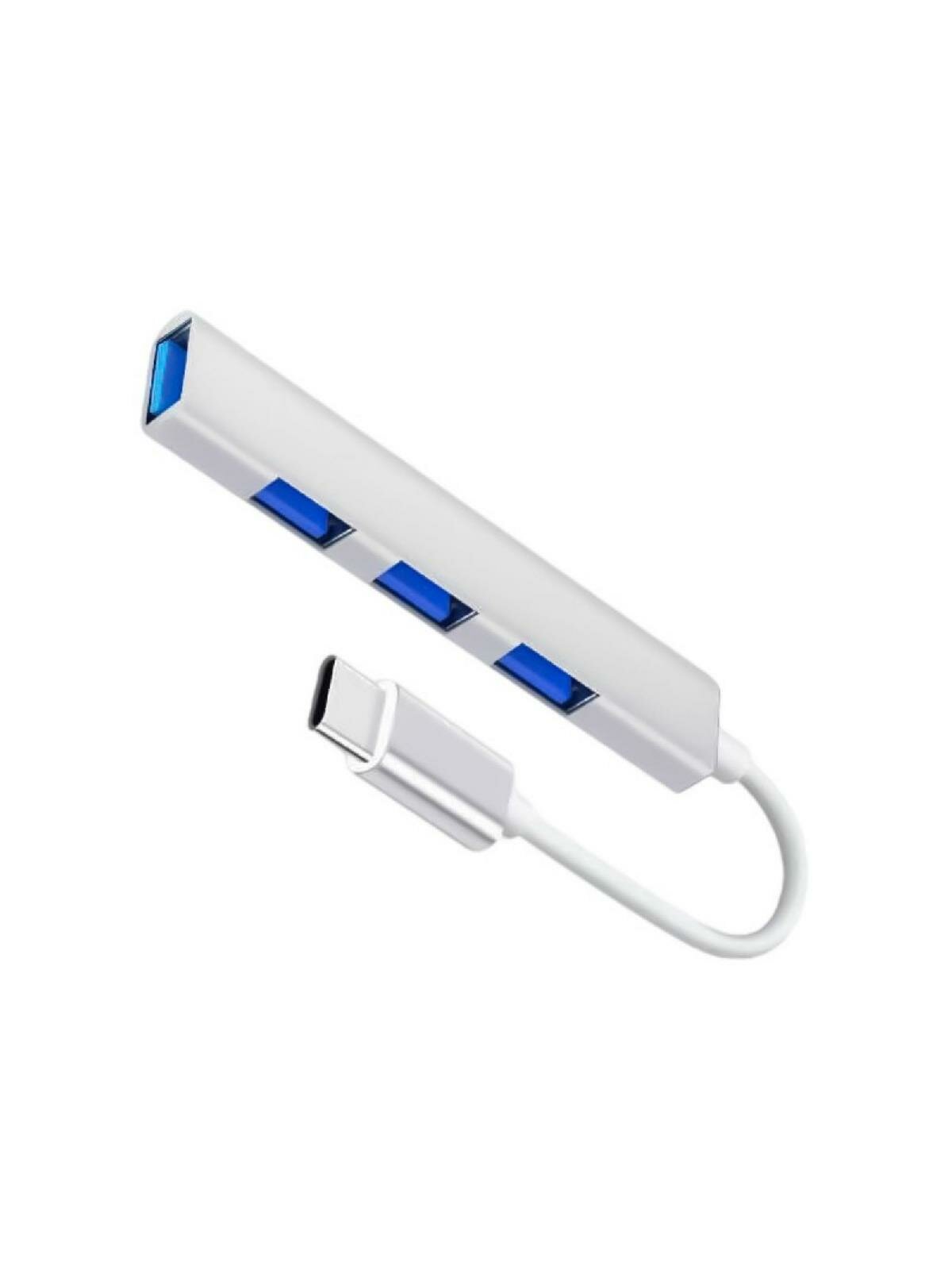 Aluminum USB C/USB Splitter 4 Port USB Splitter Multiport Extended 3xUSB2.0+1xUSB3.0 Adapter for PC Keyboards Laptop Mouse